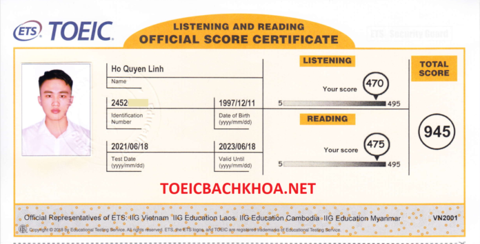 Chúc mừng học viên Hồ Quyền Linh đạt TOEIC 945 | toeicbachkhoa.com